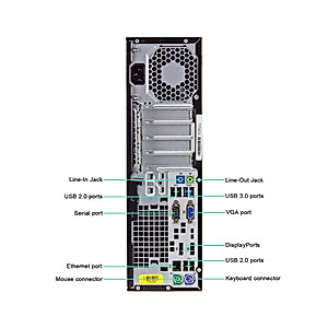 HP Elite Desk 800 G1 SFF Desktop PC - Intel Quad Core i5 4570 3.2Ghz 8GB DDR3 RAM, 500GB, DVD ROM, Display Port, USB 3.0, VGA, Free Keyboard, Mouse, WiFi Adapter, Windows 10 Pro(Renewed)