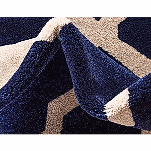 Unique Loom Trellis Collection Modern Morroccan Inspired with Lattice Design Area Rug, 5 x 8 ft, Navy Blue/Beige