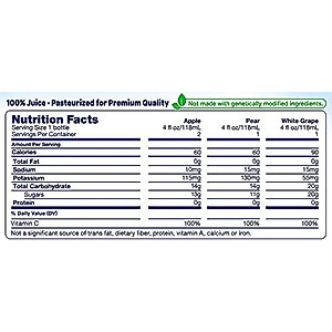 Gerber Juice Variety Pack, Apple, Pear, White Grape, 4 Ounce (24 Bottles)