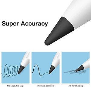 MEKO 4 Pack Replacement Tips for Apple Pencil 1st Gen & 2nd Gen, Pen Nibs for iPad Pro Pencil- Black