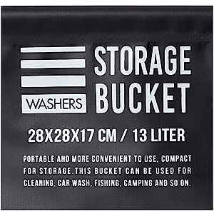 Gendai Hyakka Washers A317BK Tarpaulin Basket, BK Size: Approx. W 11.0 x D 11.0 x H 6.7 inches (28
