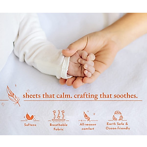 100% Organic Cotton Crib Sheets for Boys or Girls, Set Of 2 Fitted Sheets, Cooling & Softest Baby Crib Sheets for Girl, Crib Mattress Sheet or Toddler Bed Sheets, Percale (Ivory)