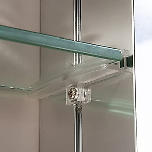 AOOCOW Bathroom Medicine Cabinet with Mirror Double Doors, 30"×26" Aluminum Bathroom Medicine Cabinet with Adjustable Glass Shelves, Bathroom Medicine Cabinet with Storage Recess or Surface Mount