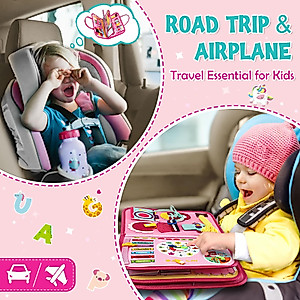 Palmatte Toddlers Busy Board Montessori Toys for 1 2 3 4 Year Old Boy Girl Gifts Sensory Board Sensory Toys for Toddler Activities Learning Fine Motor Skills Educational Toys for Toddler Travel Toys