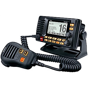 Uniden UM725GBK Marine VHF Radio, All USA, Canada, and Intl. Marine Channels, 1Watt/25Watt Transmit Power, Largest LCD Screen in Class, NOAA Weather Channels w/Alerts, Speaker Mic, GPS Built-in.