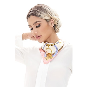 MEISEE 100% Mulberry Silk Scarfs Small Square Scarf 21" x 21" Neck Scarf Breathable Lightweight for Women Gift Packed (G-30 Grace Pink)