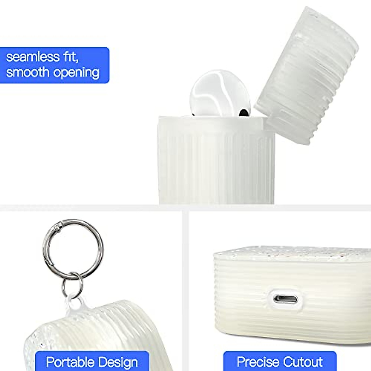 Tucana Cute Shining Airpods Pro Case for Women and Girls, Bling Glitter Hard Case Compatible with Apple Airpods Pro Charging Case （Gold）