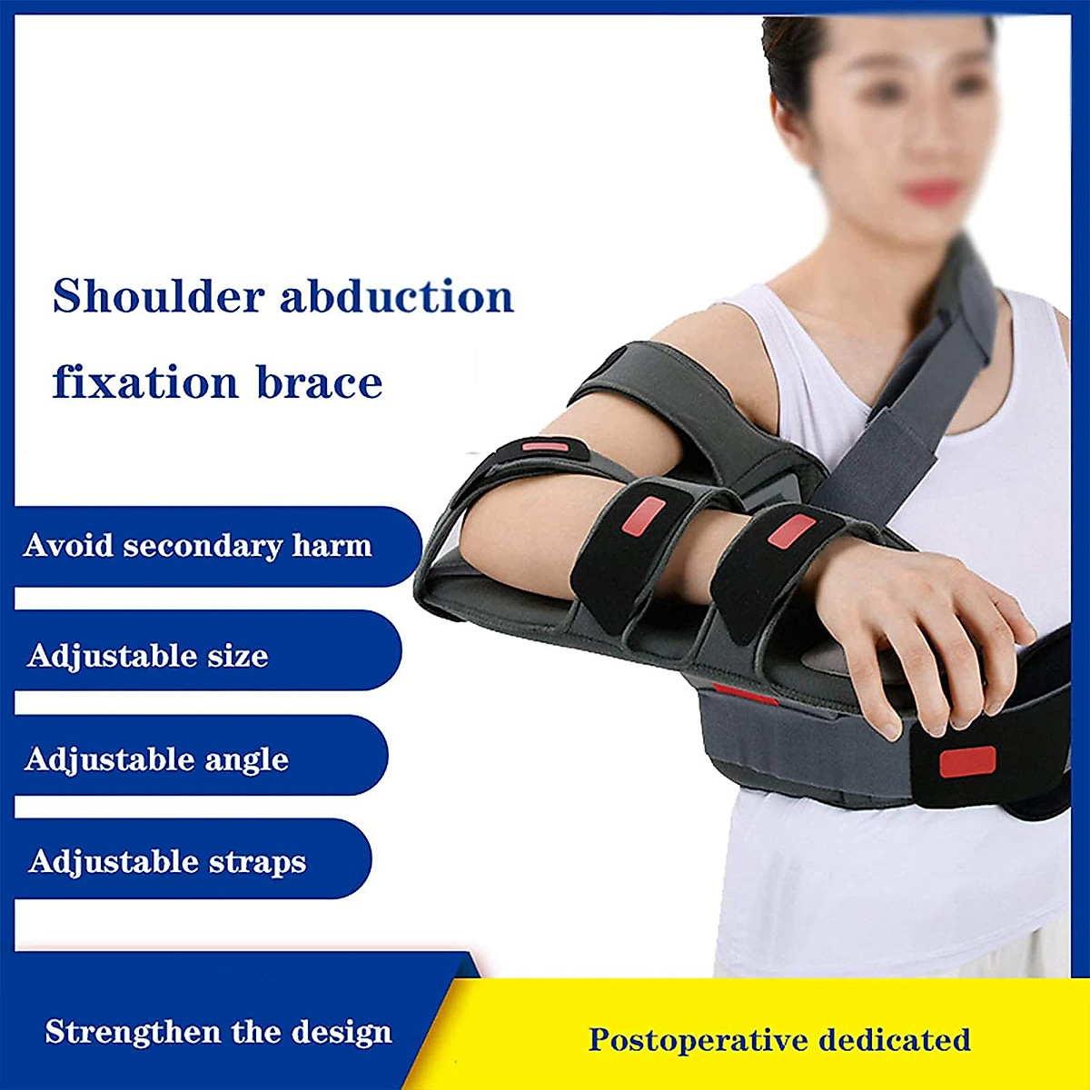 Shoulder Abduction Immobilizer Soft Comfortable Arm Sling Immobilizer for Shoulder Injury Torn Rotator Cuff Sublexion Surgery Dislocated Strains Tears Arm Sling with Waist Belt
