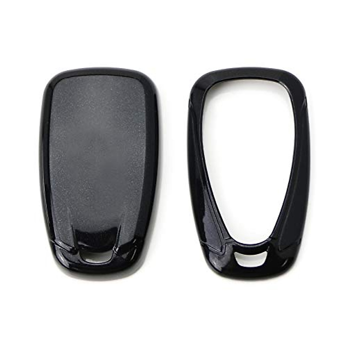 iJDMTOY Glossy Metallic Black Exact Fit Key Fob Shell Cover Compatible With 2016-up Chevrolet Camaro Cruze Spark Volt, 2017-up Malibu Bolt Sonic Trax, etc
