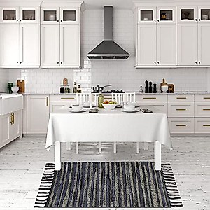 Asraie Eco Friendly Hand Woven & Reversible Cotton Chindi Rag Rug 100% Recycled Cotton Area Rug for Living Room Kitchen Entryway 2x3' (Black Multi)