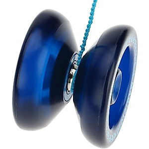 MAGICYOYO Responsive Yoyo K1 Tug Return Yoyo, Hubstacks Yoyo for Kids Beginners Dual Purpose Yoyo with Unresponsive Bearing, Sturdy Storage Bag + 12 Yoyo Strings +Yo-Yo Glove +2 Yoyo Hubstacks (Blue)