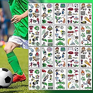 40 Sheets Soccer Tattoos for Kids, Men Women Soccer Temporary Tattoos Fake Tattoos Soccer Stickers for Kids, Soccer Ball Party Favors Decorations Soccer Goodies Soccer Gifts for Girls Boys
