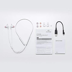 Phiaton BT 120 NC Qualcomm Bluetooth Wireless Active Noise Cancelling Earbuds – Neckband Headphones with Inline Control and Microphones, BT Earphones with Noise Cancellation and IPX4 Water Resistant