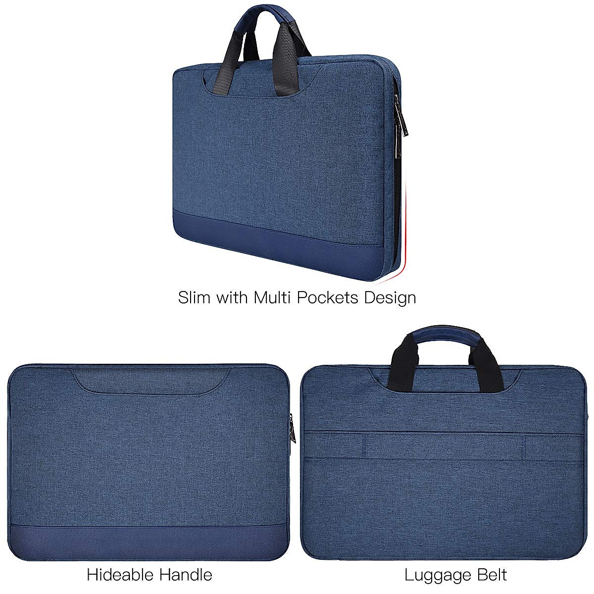 11.6 12.9 Inch Laptop Bag, Men Women Travel Briefcase with Organizer, Waterproof Laptop Sleeve for Lenovo Chromebook 11.6, Surface Pro 7/6/5/4, Macbook Air 13 A2337 A2179, Dell HP ASUS Carry Case,Blue
