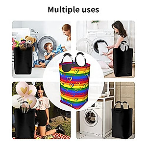 Rainbow Foldable Laundry Hamper Collapsible Laundry Baskets with Handles Large Laundry Bag Dirty Clothes Hamper Organizer Laundry Bin