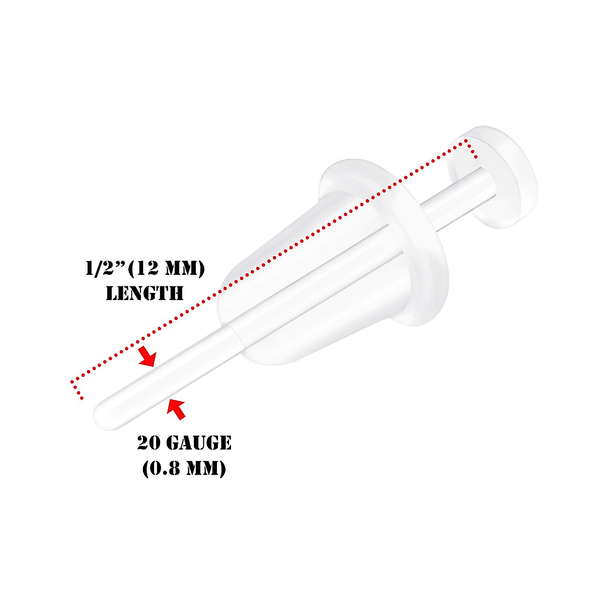 BIG GAUGES Pair of Retainer Flexible Clear Acrylic 20g Gauge 0.8mm Cartilage Earring Stud Helix Auricle Piercing Jewelry BG0540