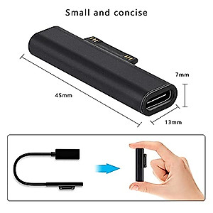 BINZET [Updated] 15V 3A Surface Connect to USB-C Charging Adapter, Compatible for Microsoft Surface Pro 7/6/5/4/3, Surface Laptop/Go/Book [1 Pcs Only]