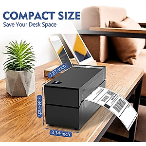 LUFIER 4x6 Label Printer - Commercial Grade Thermal Label Printer for Shipping Packages, Thermal Printer for Shipping Labels Printer Work with USPS UPS FedEx Shopify Ebay Amazon Support Windows & Mac