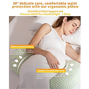 MomNest™ Pregnancy Pillows for Sleeping, Maternity Pillow for Pregnant Women, Adjustable Body Pillow for Pregnant Women, Pregnancy Wedge Pillows Support for Back, Legs, Belly, HIPS (GREEN-A03)