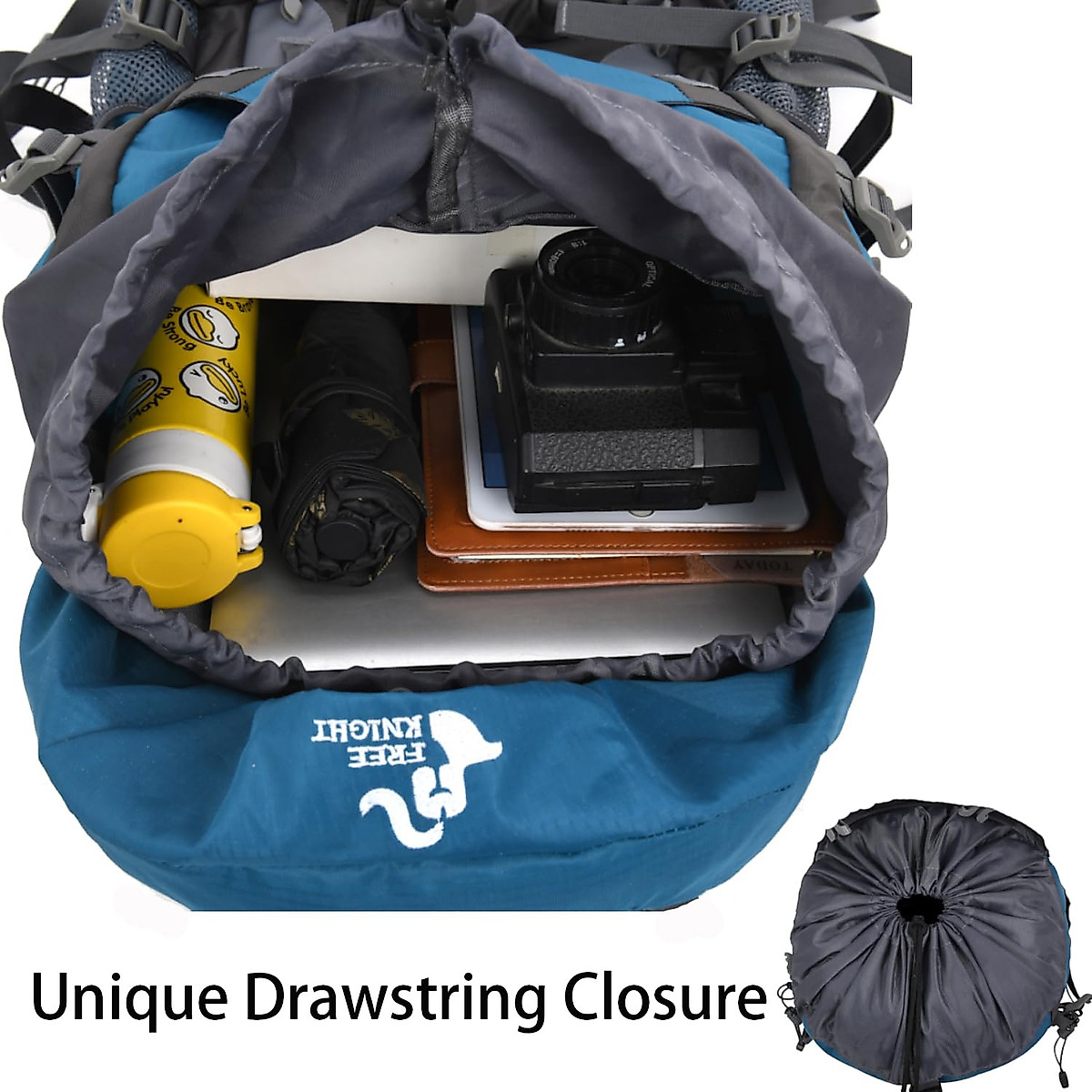 Bseash 60L Hiking Camping Backpack with Rain Cover, Waterproof Large Capacity Outdoor Sport Travel Daypack Climbing Touring (Purple)