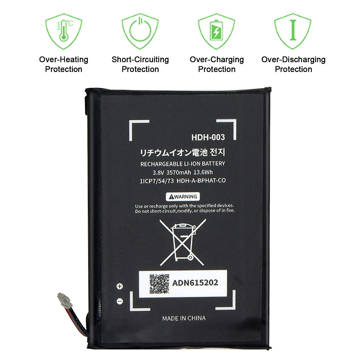 WUHAO HDH-003 Battery for Nintendo Switch Lite Battery Replacement [2025 Upgraded] Lite HDH-001 Replacement Battery with Adhesive Tape Tool Repair Kit