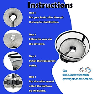 Inflatable Dog Cone Collar - A3-3 Recovery Surgery Cones Collars,Adjustable Alternative Soft Neck Donut for Small Medium Large Pet,XL