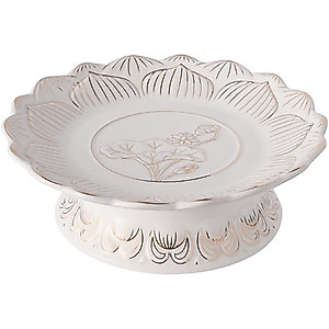Cabilock Buddhist Offering Plate Snack Container Ceramic Buddhist Fruit Plate Buddhist Supplies Offering Plate Temple Ceramic Tray Jewelry Tray Ceramics Offering Bowl