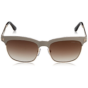 Tom Ford Elena Sunglasses FT0437 25F, Ivory/Gold Frame, Brown Gradient Lens, 54