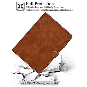 REASUN Case for 10.0 Inch Tablet, PU Leather Folding Stand with Card Slots Case for Galaxy Tab 9.6/9.7/10.1/10.4,iPad 9.7/10.2/10.5 inch,Kindle HD10 and More 10 inch Android Tablets, Brown
