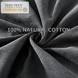 CAROMIO Grey Duvet Cover Queen Cotton, Ultra Soft Comfortable Bedding Set for Summer, Washed Cotton Duvet Cover Set 1 Duvet Cover + 2 Pillowcases(Dark Grey, Queen/Full, 3 PCS)