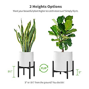 FaithLand Plant Stand, Adjustable Size Fits 12 13 14 15 16 Inches Large Plant Pot, Metal Planter Stand, Mid Century Expandable Plant Holder Indoor Outdoor, Adjustable Width: 12”-16.1” - Easy Assembly