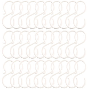POVETIRE 30 Pack 2.5 Inch Rubber White S Hook for Hanging Baby Headband Hair Accessories Baby Bib NecklaceJewelry Hat Holder