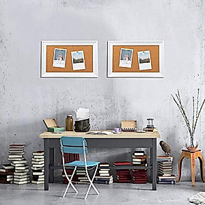 HBlife Cork Board Bulletin Board 11 x 17 inch with White Frame Rectangle Decorative Hanging Pin Board Perfect Decor for Office & Home,Message Board or Vision Board