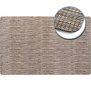 SoHome Ultra Thin Indoor Door Mat Kitchen Mat, Low Profile Stain Resistant Nonslip Design, Machine Washable, 24" x 35", Gray Gold