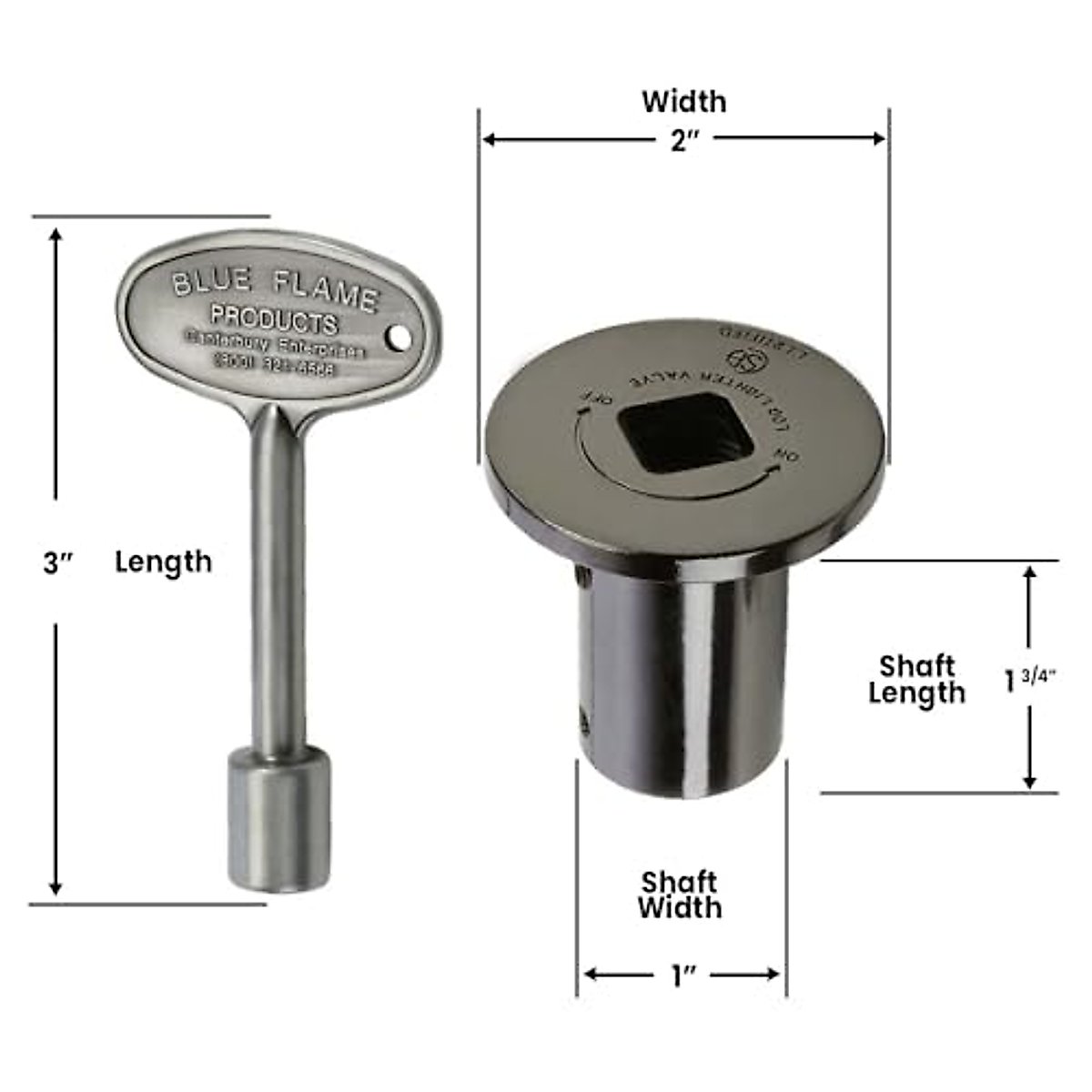 Hearth Products Controls HPC Fire Replacement Flange & Key (UDFK-PW), Pewter