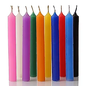 DIYANA IMPEX Chime - Spell Candles Unscented Assorted Colored Candles Mini Taper 4 Inch Tall x 1/2 Inch Diameter, Good for Witch Crafts Supplies (20)