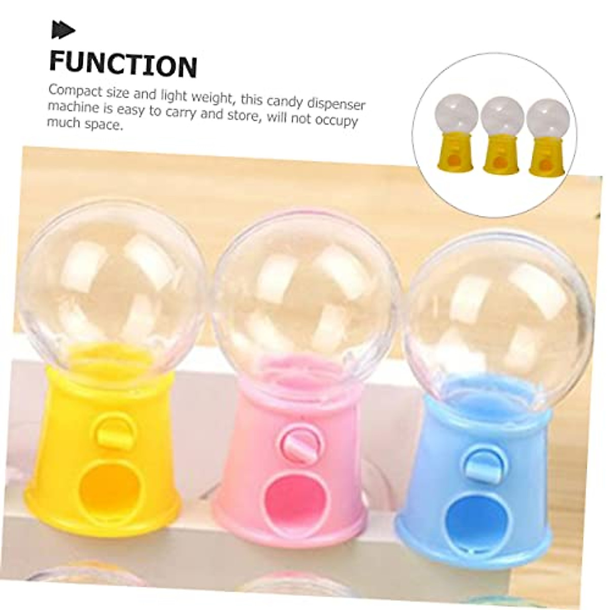 NOLITOY 3pcs A Vending Machine Candy for Kids Gumball Dispenser Plastic Yellow Gumballs Machines Gumballs Machine Toys Gumballs Machines Toys Chewing Gum Machine Candy Machine Candy Box