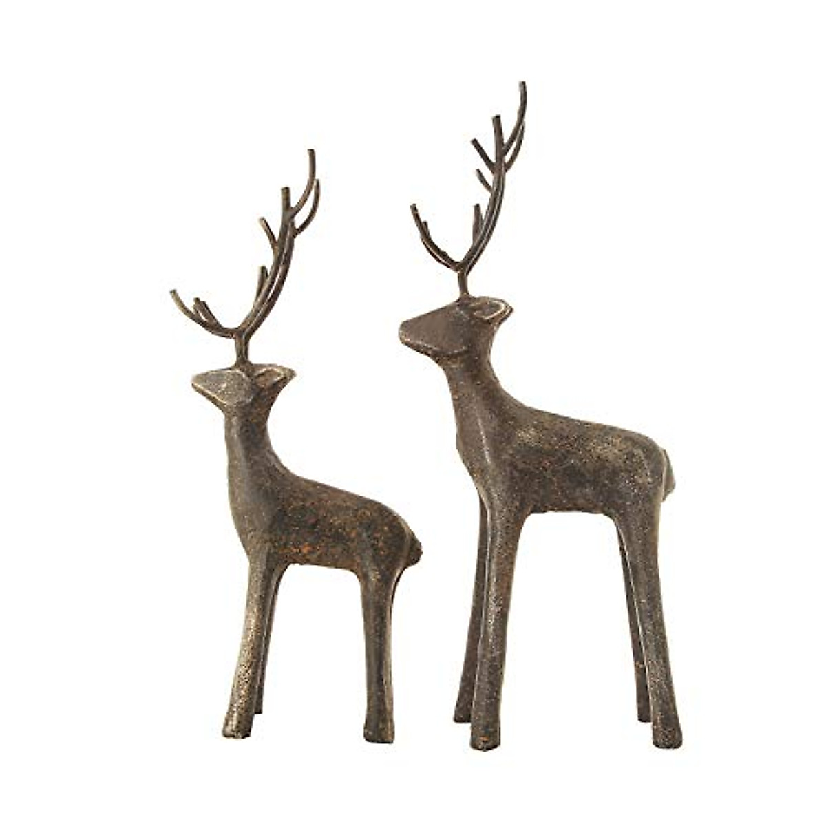 Creative Co-Op Cast Iron Standing Deer Figures and Figurines, 11.75", Black