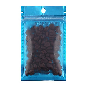 100PCS Matte Clear/Blue/Silver Metallic Mylar Foil Flat Ziplock Bags 9.5x17cm (3.7x6.7")