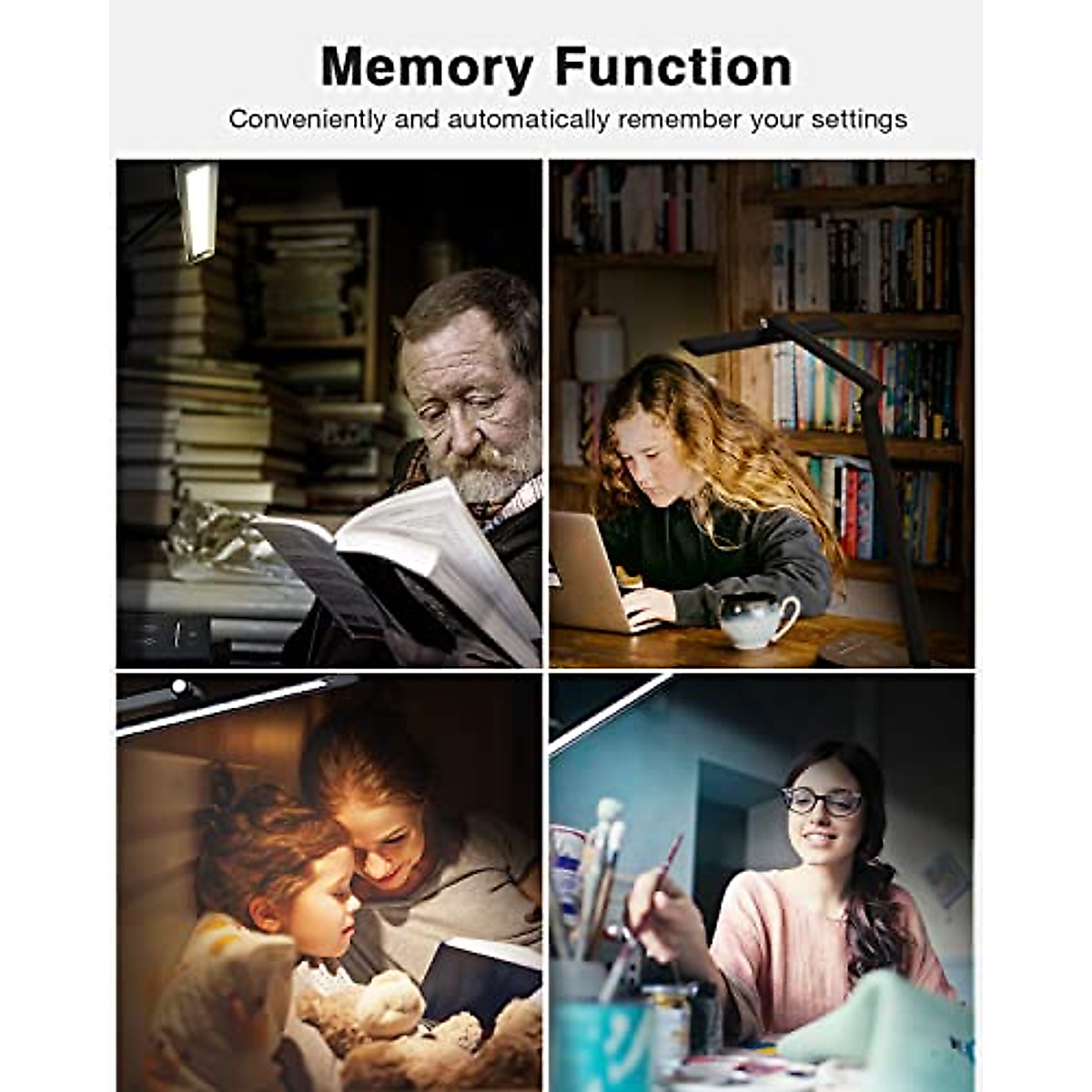 hukunos LED Desk Lamp with Wireless Charger & USB Charging Port, Architect Desk Lamps for Home Office, Bedside Table Lamp with Night Light for Work Study Reading Adjustable