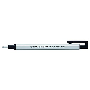 Tombow Holder Eraser, Mono Zero Round Shapre Silver (EH-KUR04)