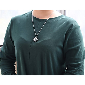 Fanmlilfe HEDQFM 2 PCS Essential Oil Diffuser Necklace with a Gift Box,Hollow Ball and Teardrop Aromatherapy Pendant Locket Necklace with Adjustable Chain and Colored Lava Stone for Women