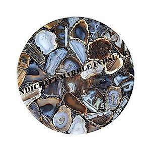 Natural Brown Agate Stone Roun 39" x 39" Coffee & Centre Table Top, Brown Agate Stone Round Dining Table Top, Brown Agate Stone Round Meeting Room Table Top, Piece Of Conversation, Family Heir Loom