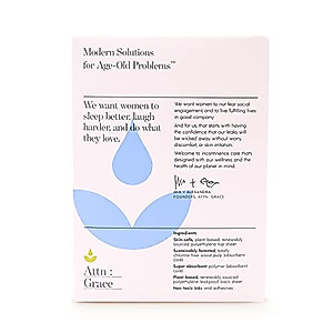 Attn: Grace Panty Liners for Women - 46 Liners – for Light Urinary Incontinence, Bladder Leakage or Postpartum - 100% Breathable & Plant-Based Materials Active Odor Control - Free from Harsh Chemicals