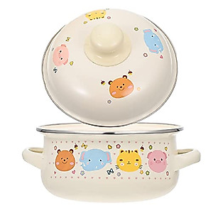 Enamel Cooking Stock Pot Soup Making Stew Pot Korean Stew Stock Pot Milk Pot for Kitchen Barbecue Picnic Cookware Pets