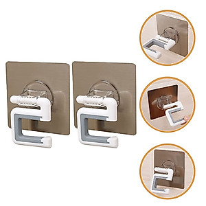 Zerodeko 2pcs Mop Holder House Organization Must Haves Mop Broom Holder Wall Mounted Wall Rack Hooks Broom Organizer Wall Mount Suction Cup Hook Mop Hook Plastic Self-Adhesive