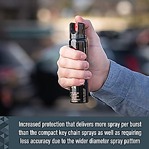 SABRE Magnum 120 Pepper Spray, 35 Bursts, 12-Foot (4-Meter) Range, Extra Large 92.4 Gram Canister, Wide Cone Spray Pattern, UV Marking Dye, Twist Lock Safety, Black