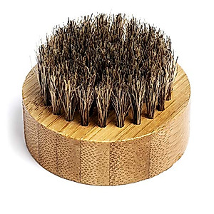 GranNaturals Boar Bristle Mustache & Beard Hair Brush - Men's Hand Size Hairbrush for Grooming Fine, Thin, and Normal Hair and Facial Hair