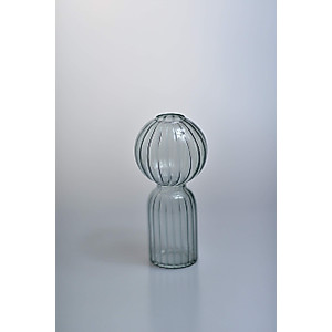 SVY Glass Vases Clear Crystal Flower with Modern Unique Design & Home Decoration, Ideal for Parties, Events, Gardens, Office, Weddings, Table (Gray)