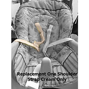 Fisher Price Space Saver High Chair Replacement Shoulder Harness Strap Belt Cream